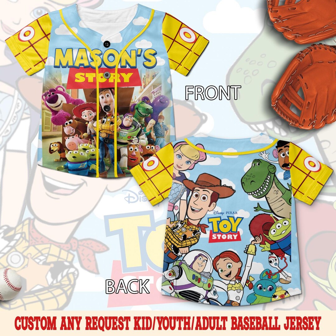 Custom Toy Story Baseball Jersey ‒ Personalized Woody & Buzz Lightyear ...