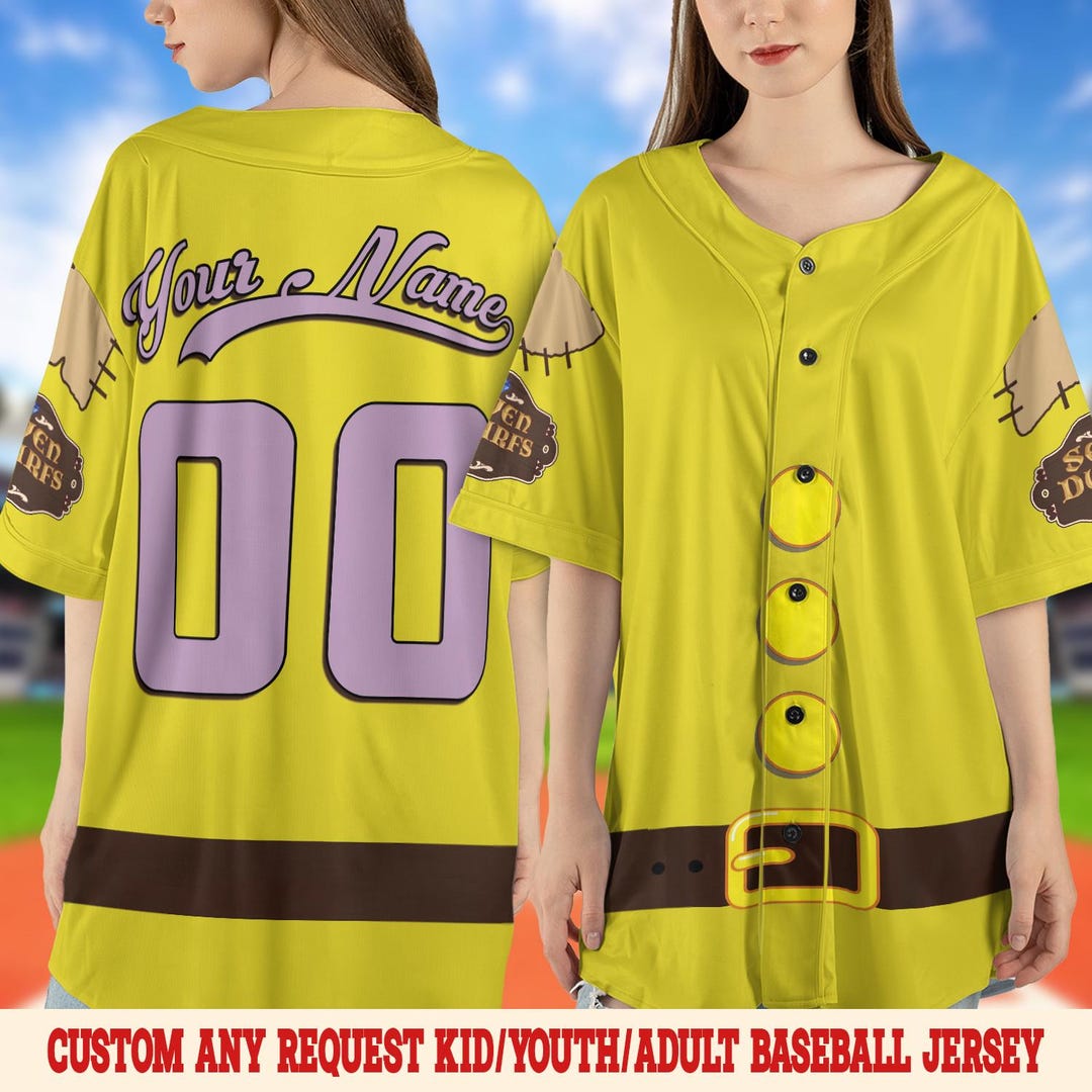 Personalized Disney Seven Dwarfs Baseball Jersey, Snow White Baseball ...