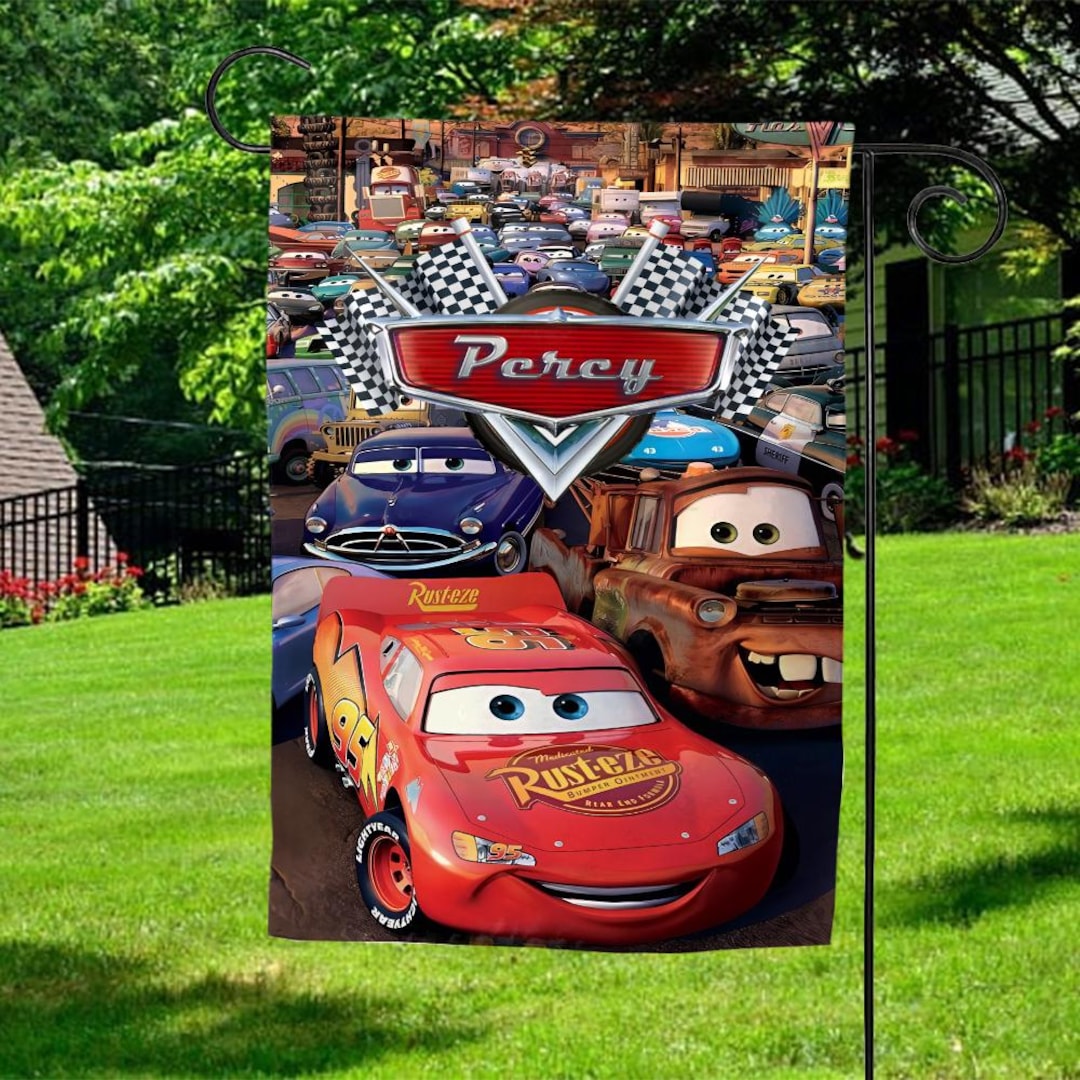 Personalized Disney Cars Flag/custom Pixar Cars Flag/lightning Mcqueen ...