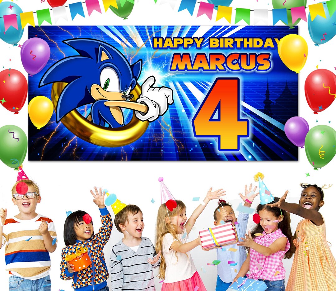 Sonic Birthday Party Backdrop File/sonic Birthday Banner/custom Sonic ...