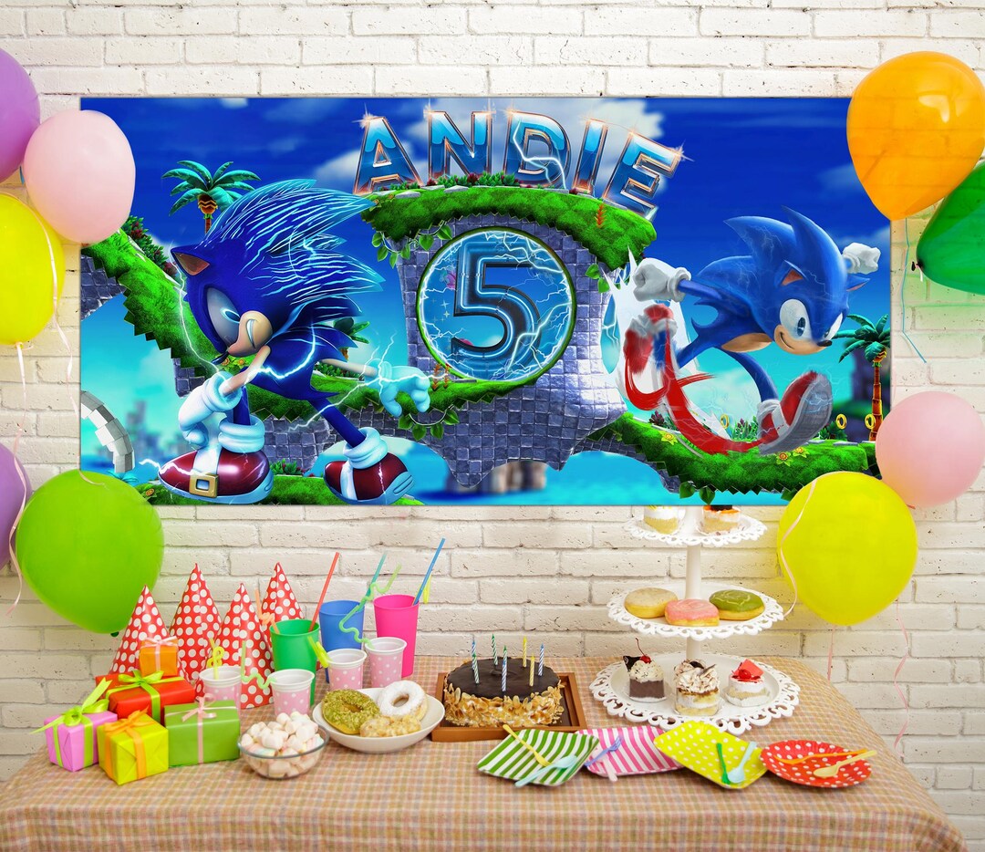 Sonic Birthday Party Backdrop File/sonic Hedgehog Birthday File/custom ...