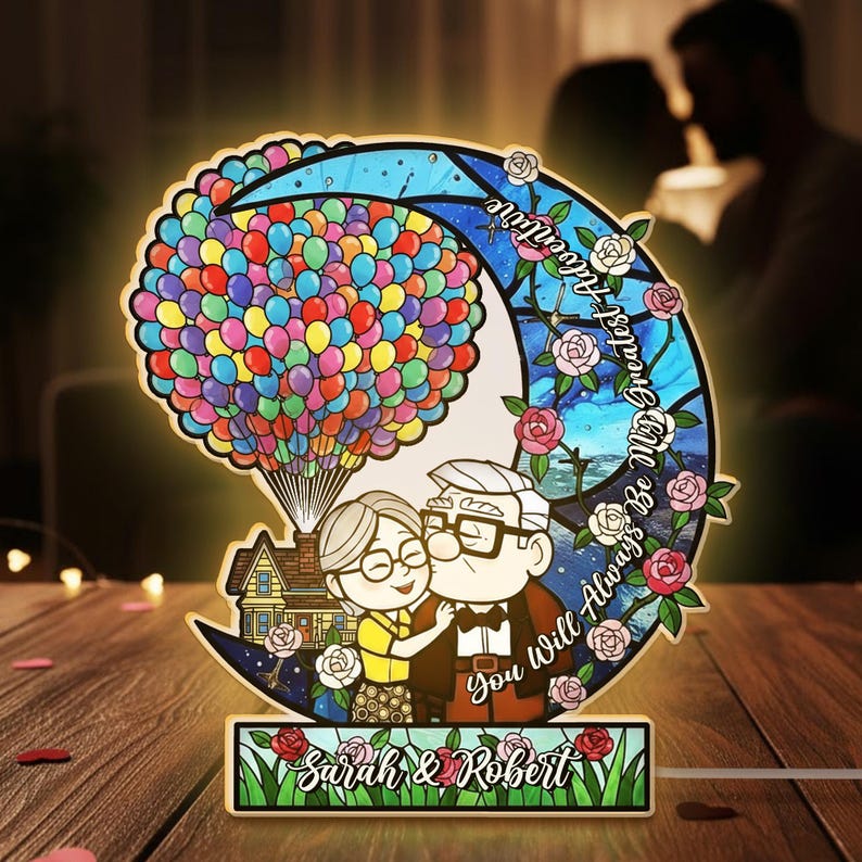 Carl and Ellie Couple Light Box, UP Movie LED Night Light, Pixar Love ...