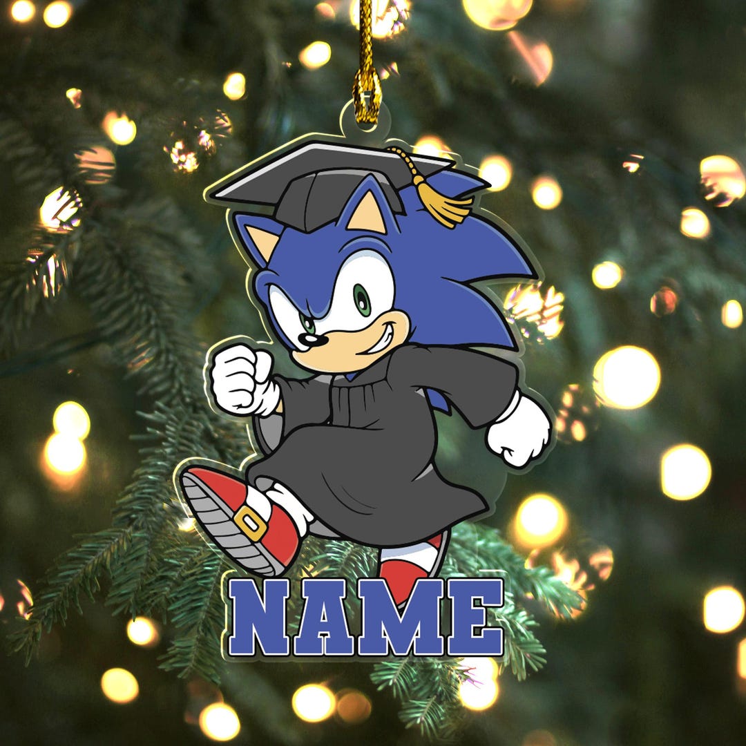 Personalized Sonic Graduation Hologram Ornament, Sonic Hedgehog ...