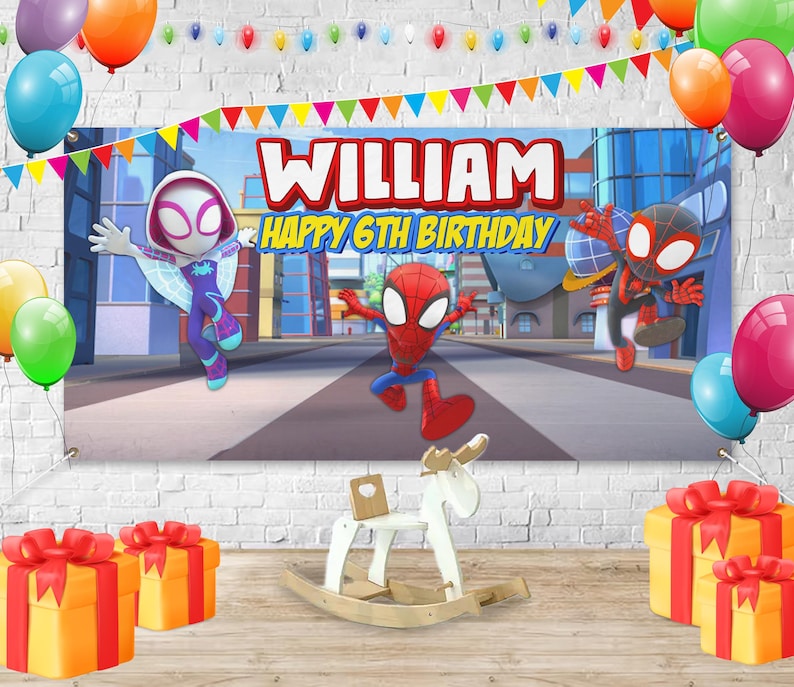 Spidey Amazing Friends Birthday Party Backdrop/spiderman Birthday ...