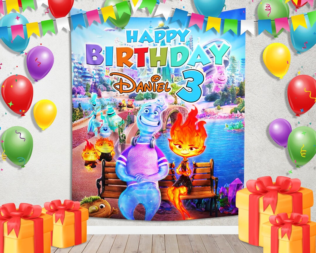 Elemental Birthday Party Backdrop File/elemental Birthday Banner/custom ...