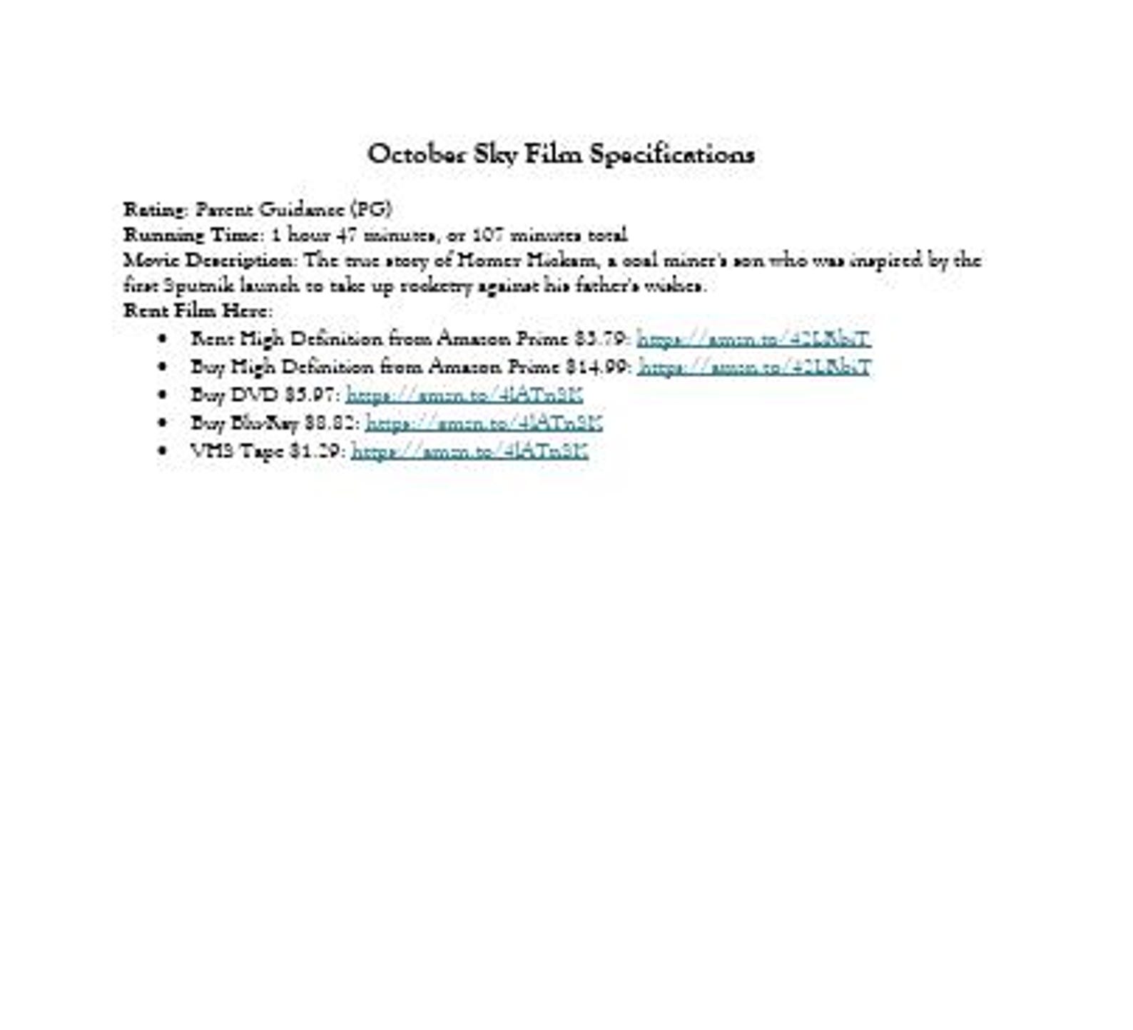 Algebra 1 Worksheet Regarding the Math Movie October Sky - Etsy
