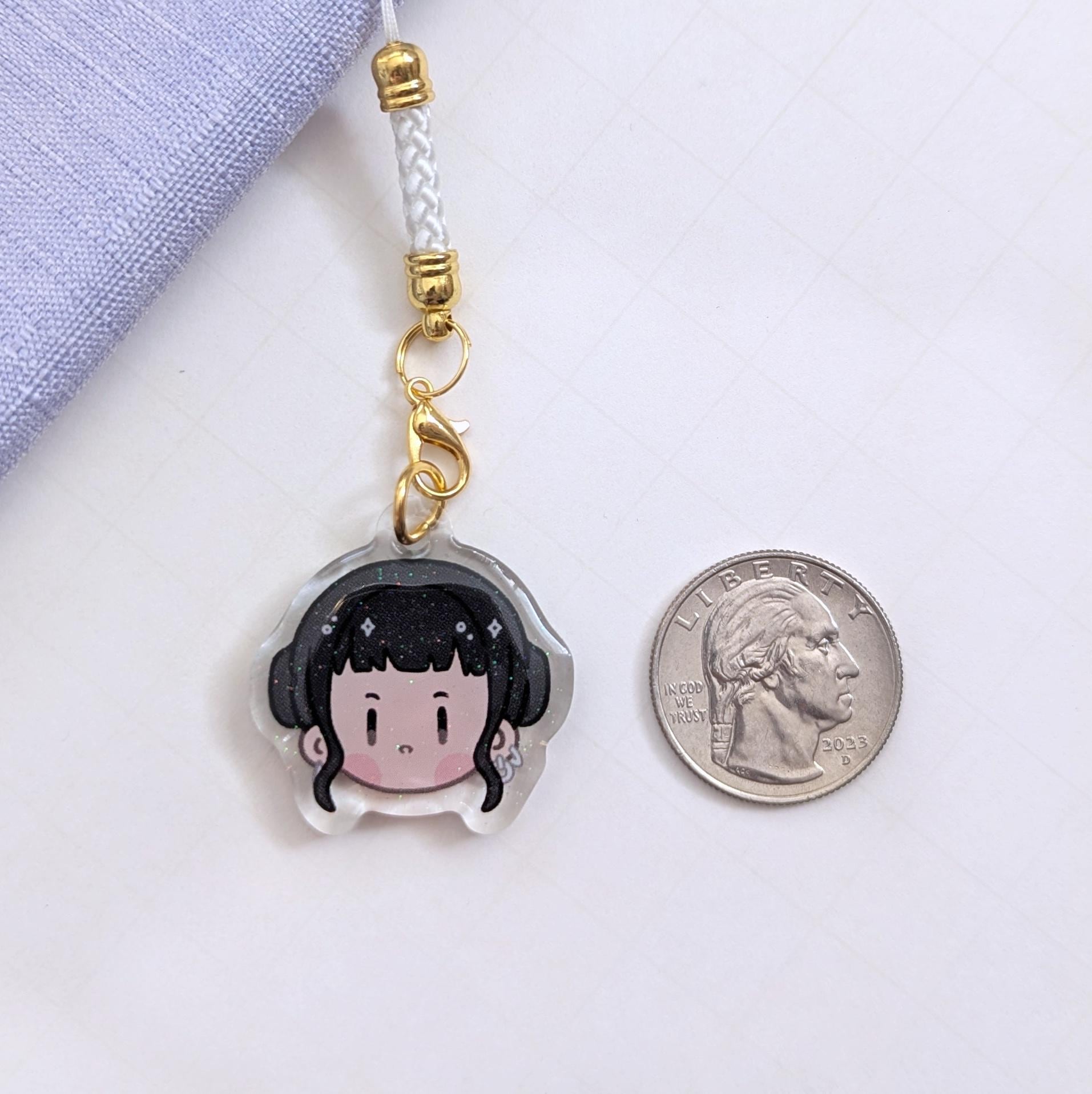 Kpop Demon Hunters HUNTRIX Acrylic Phone Charm | Double Glitter Epoxy ...