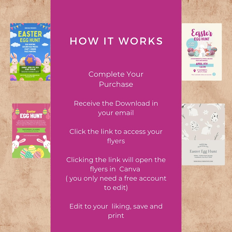 Easter Egg Hunt Flyer Templates | Easter Printable | Canva Template ...