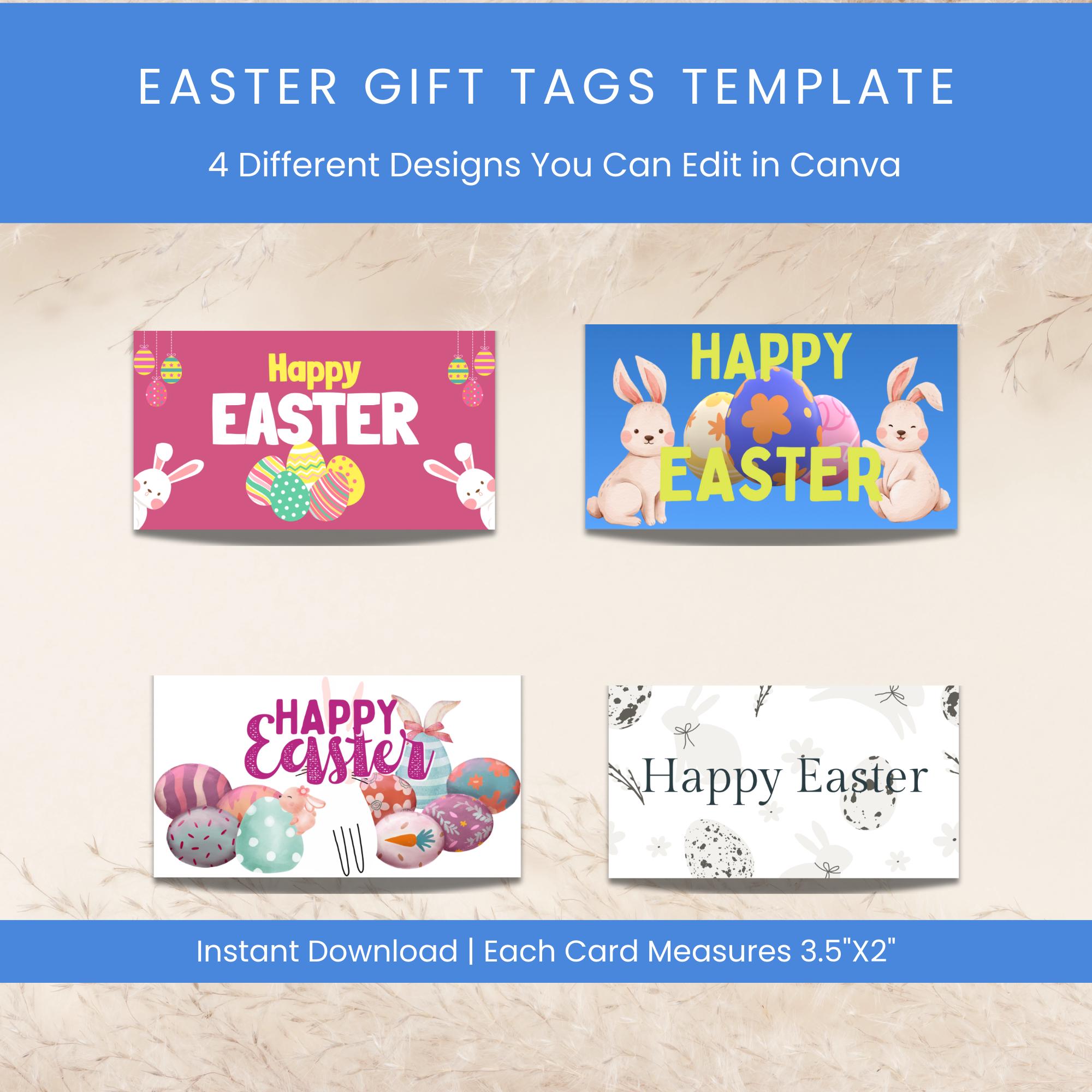 Printable Easter Gift Tags | Gift Tags | Party Supplies | Editable Gift ...