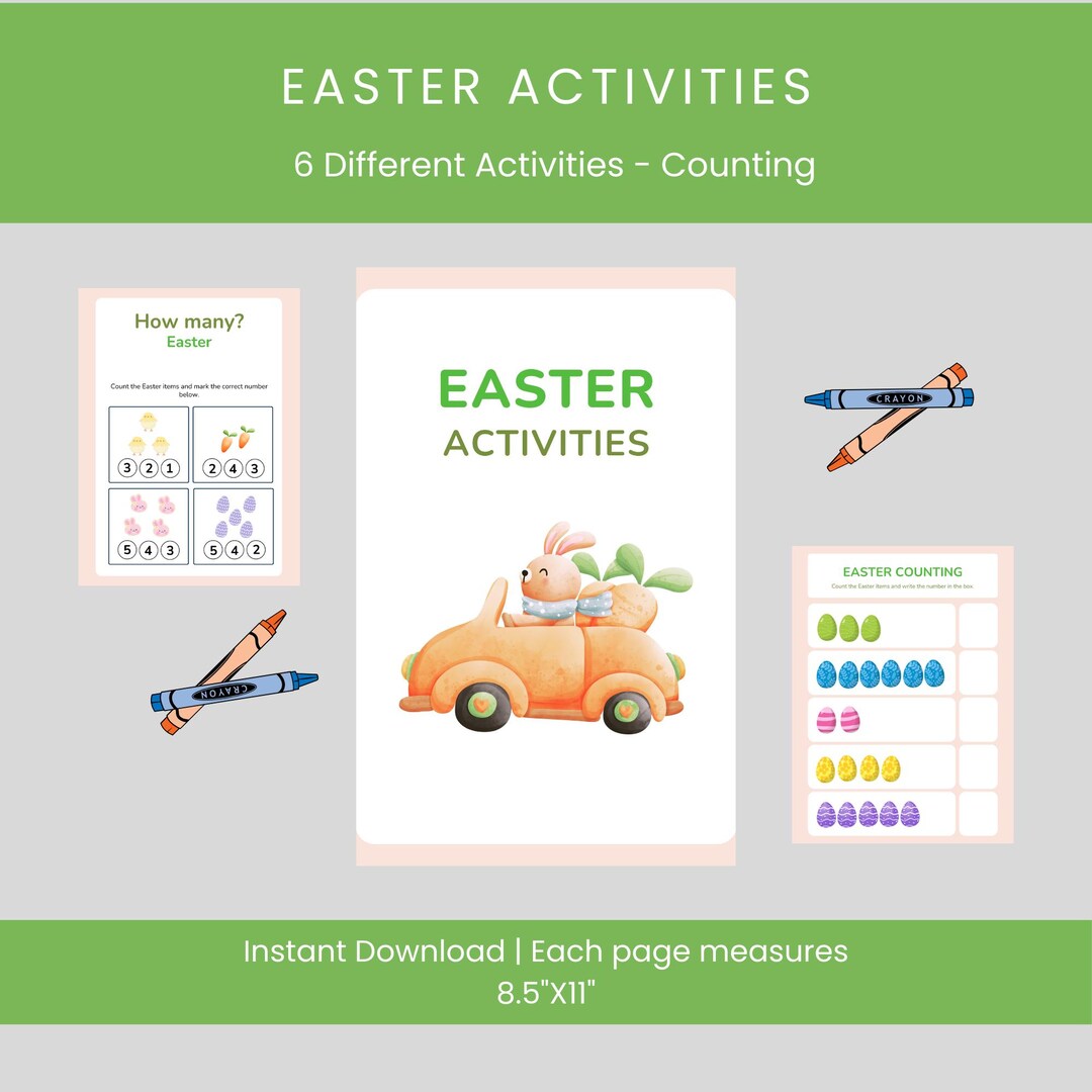 Christian Easter Activity Printable for Kids | Counting Activity Pages ...