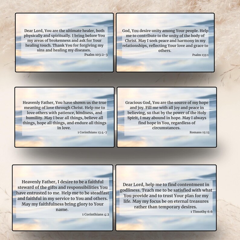 Printable Bible Verse Cards: Prayer Scripture Flashcards (digital ...