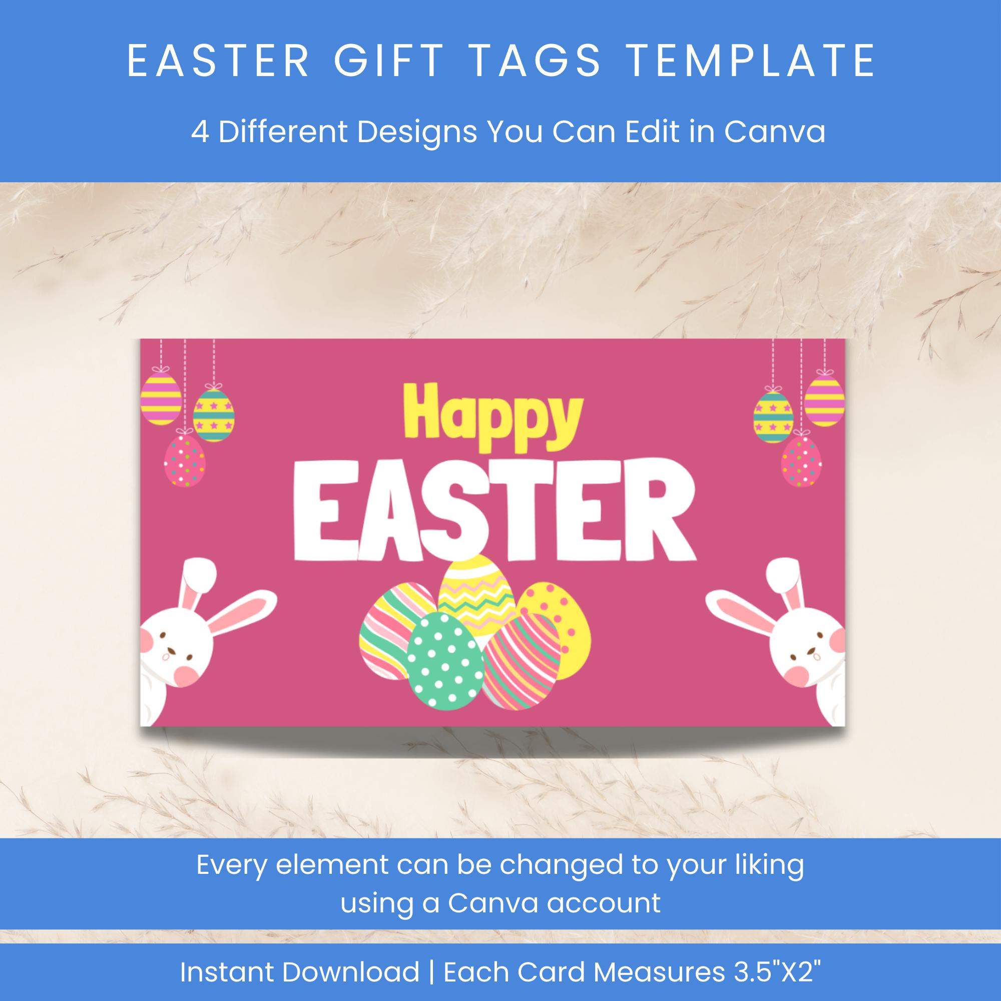 Printable Easter Gift Tags | Gift Tags | Party Supplies | Editable Gift ...