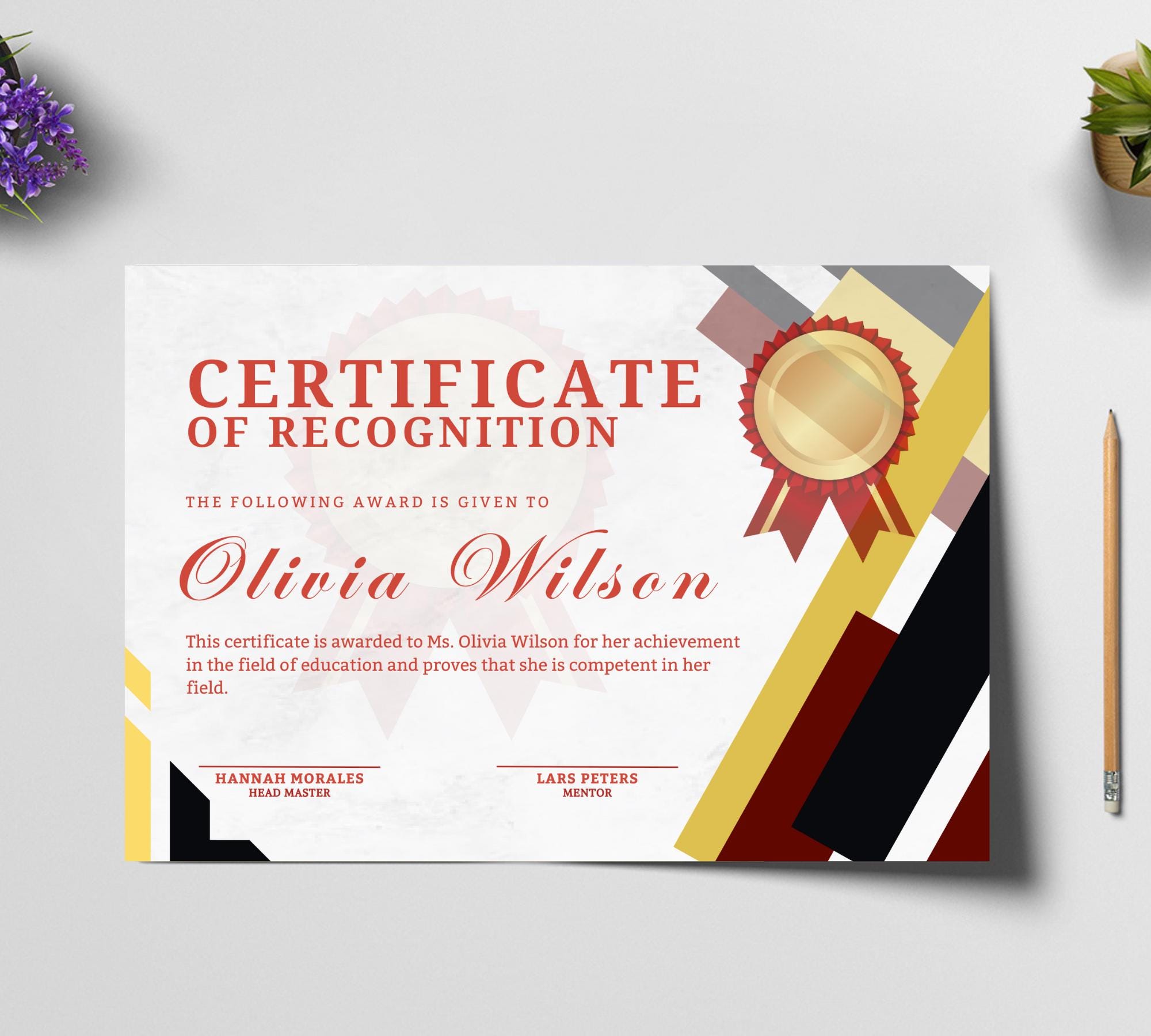 Editable Certificate of Recognition - Etsy