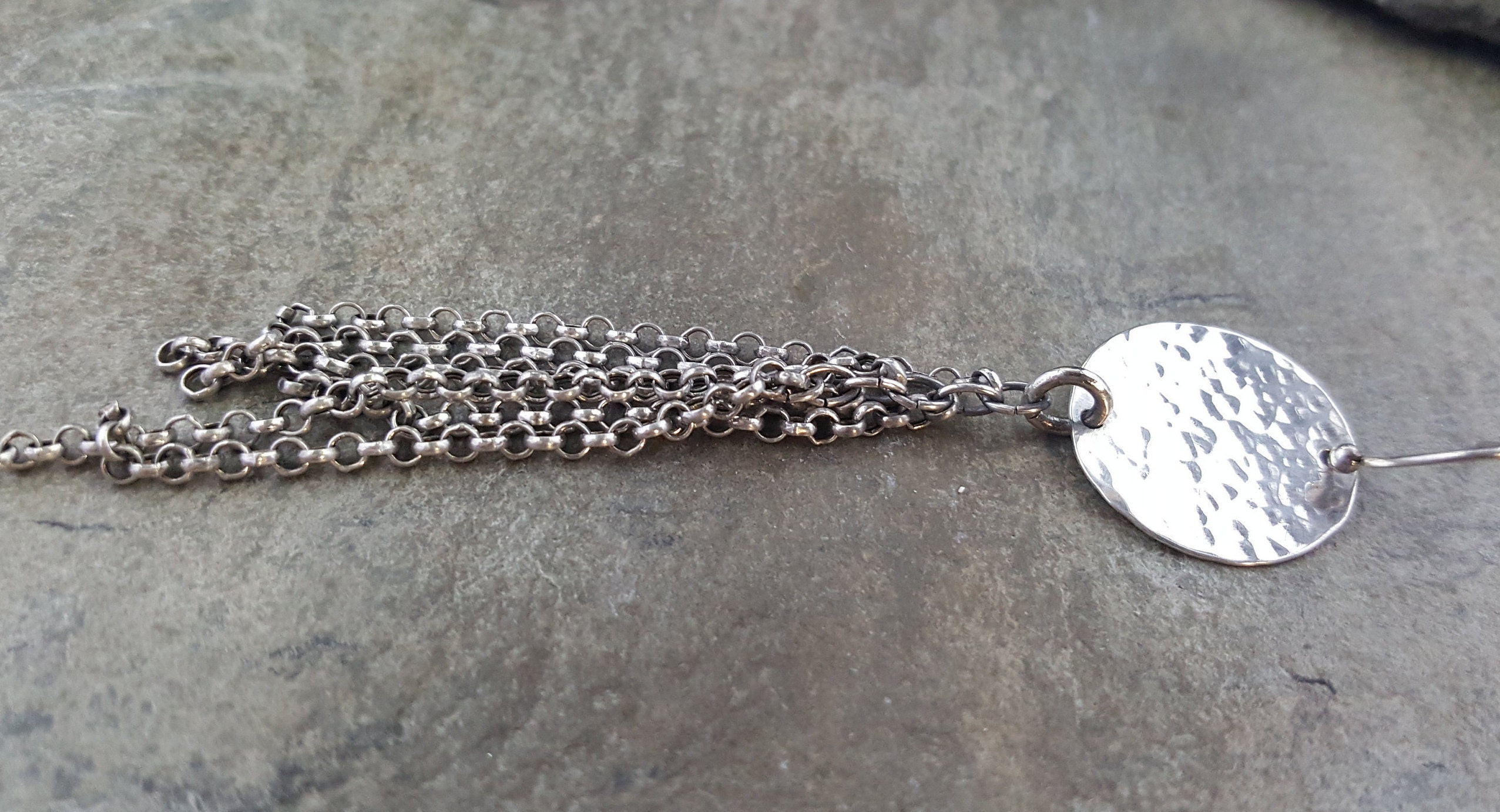 Earrings Sterling Silver Handmade Disk Chain 2031 - Etsy.de