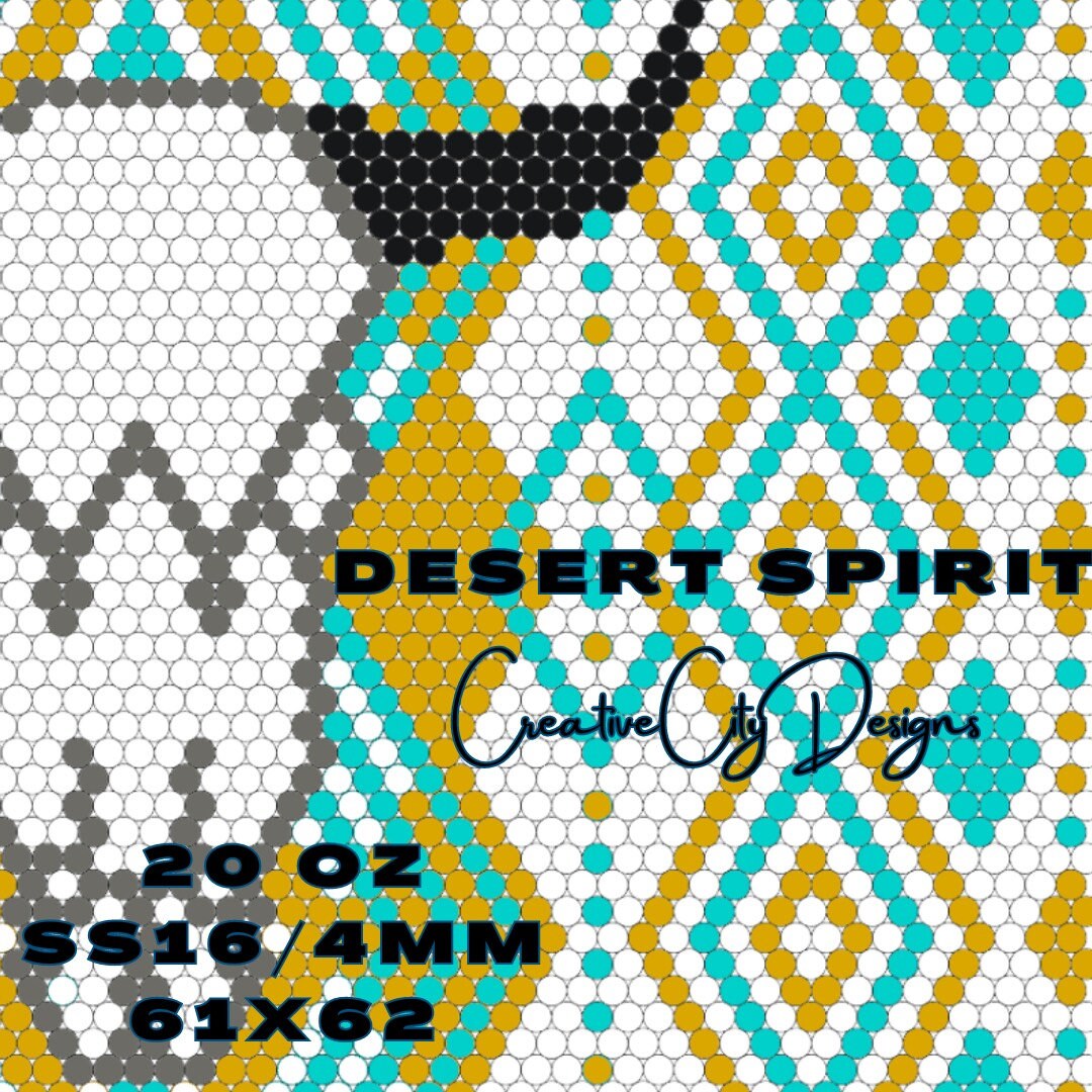 Desert Spirit- 4mm/ss16 (61x62):digital Rhinestone Template 20oz Skinny ...