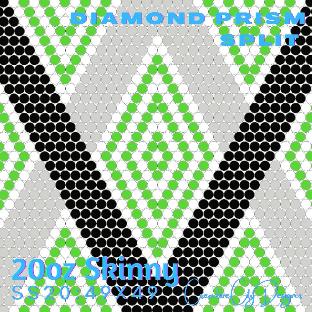 Diamond Split Rhinestone Tumbler Template - 20oz Skinny (49x49 ...