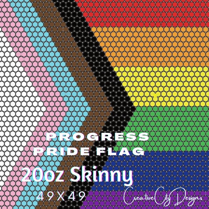 Progress Pride Flag Rhinestone Template - 49x49 Digital File. Ss20/5mm ...