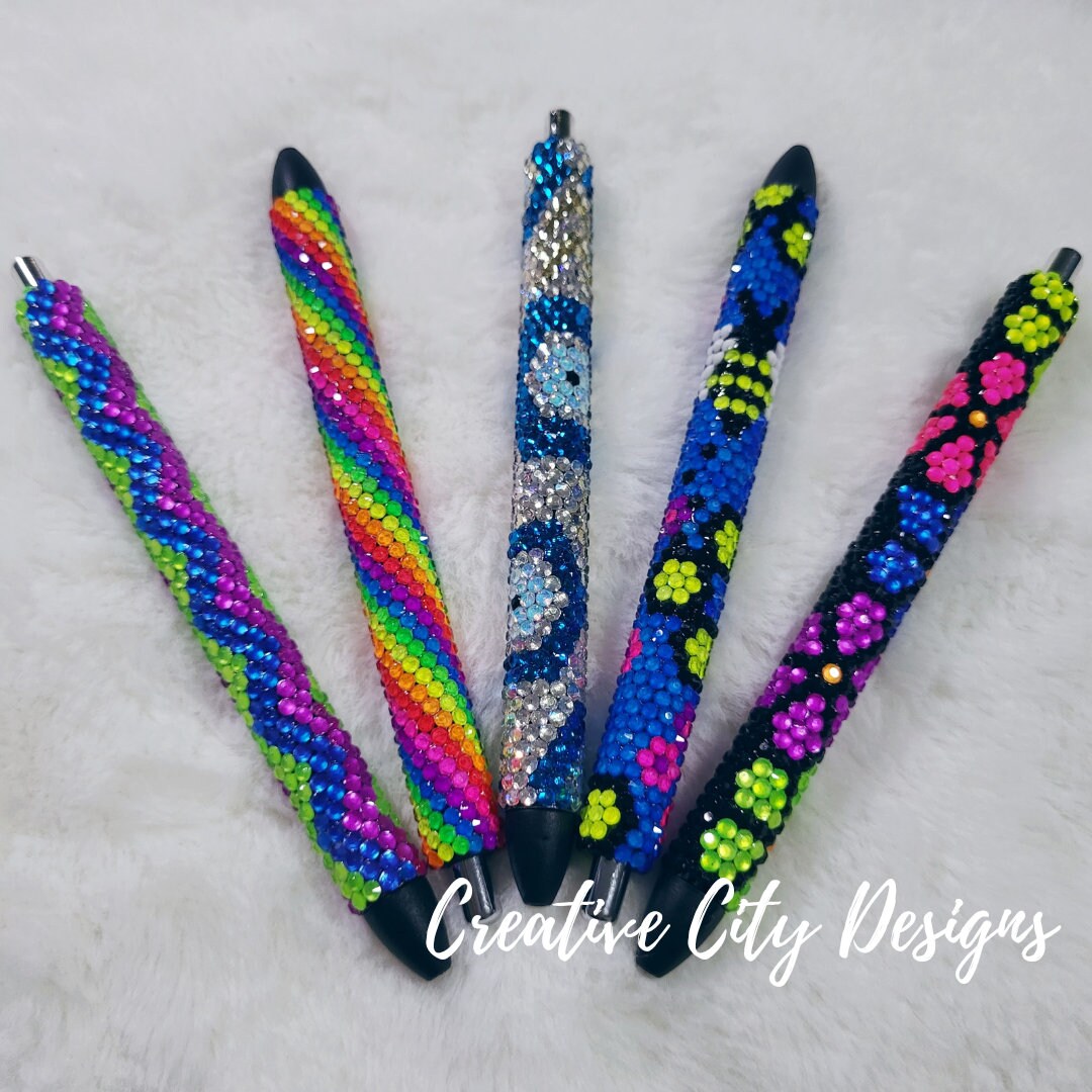 Bling Inkjoy Collection: Handcrafted Rhinestone Refillable Pens for ...