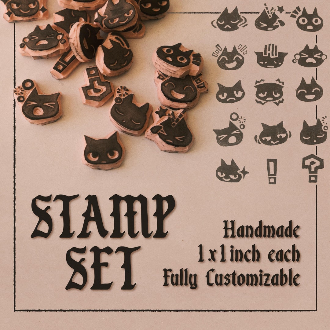 Handmade Custom Rubber Stamp Set - Etsy