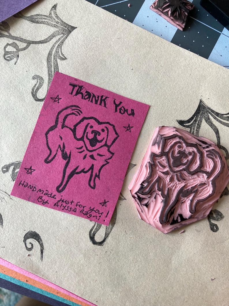 Custom Rubber Linocut Stamp - Etsy