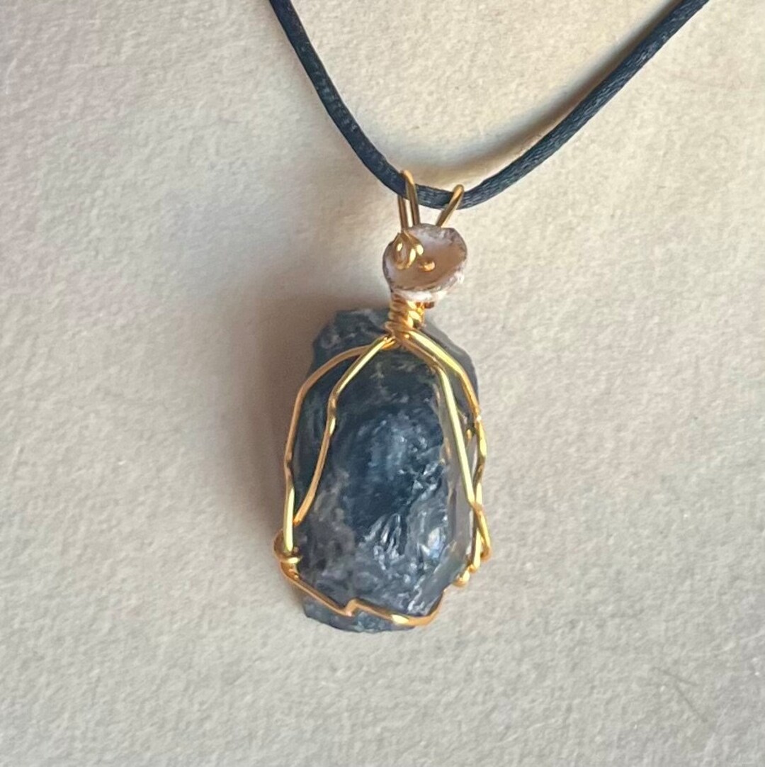 Black Obsidian Aka Apache Tears Wire Wrapped Necklace Jewelry - Etsy