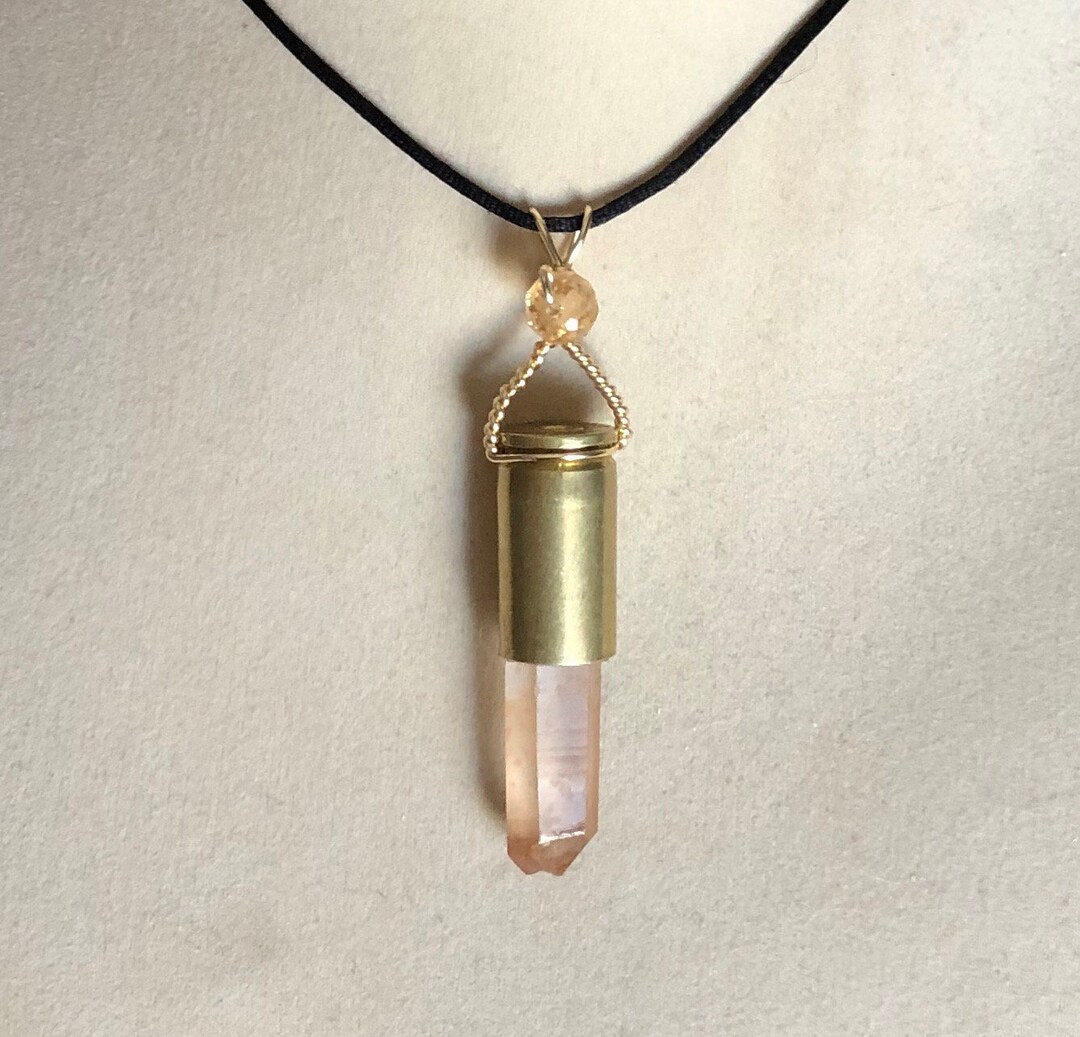 Quartz Crystal Point 9mm Bullet Casing Pendant Necklace Jewelry - Etsy