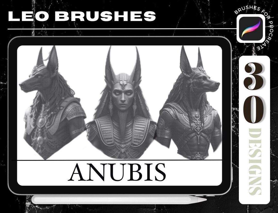 30 Inspired Egypt Anubis Statue Tattoo Design Procreate Brushes ...