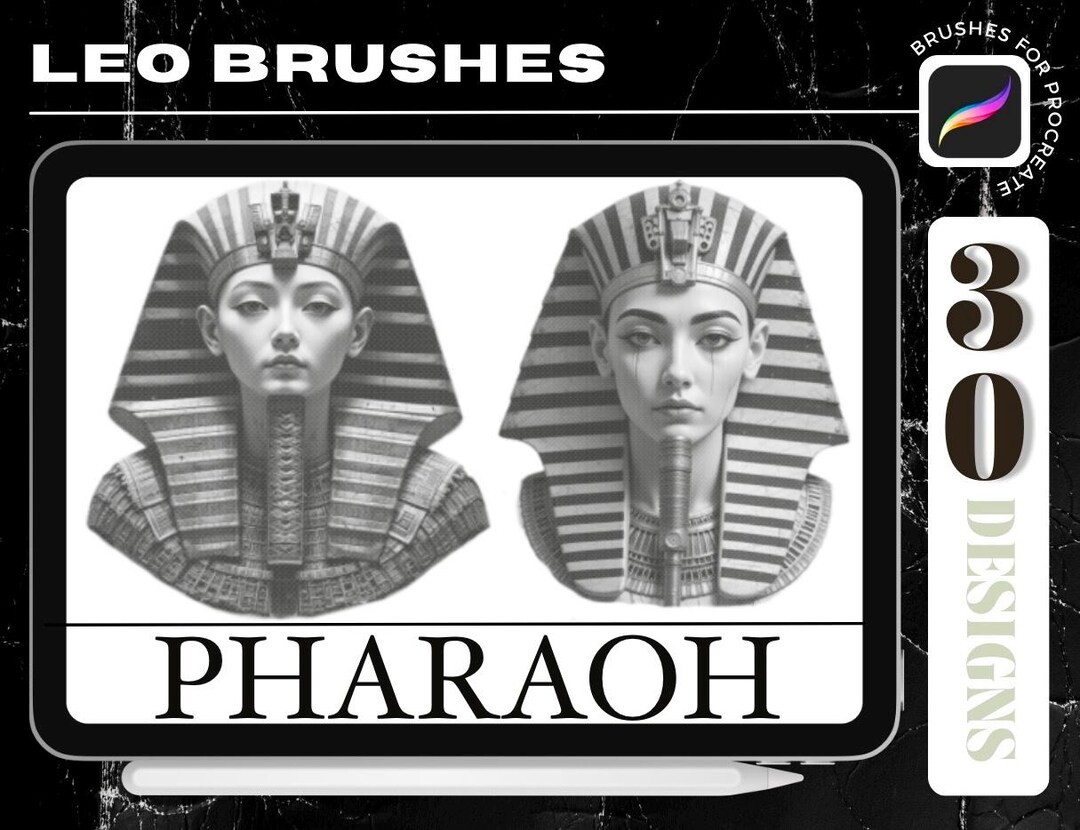 30 Inspired Egypt Pharaoh Statue Tattoo Design Procreate Brushes ...
