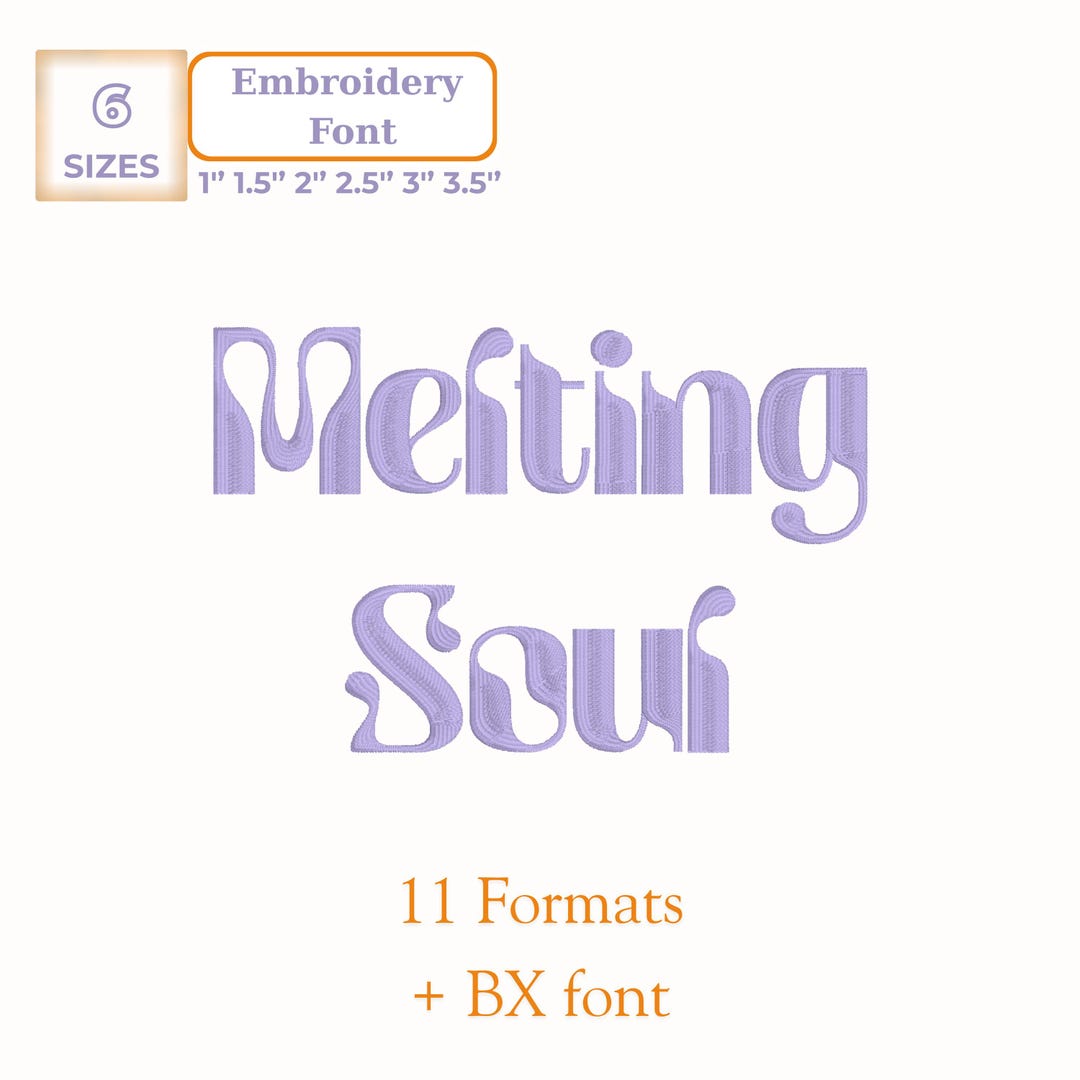 Melting Soul Embroidery Font, Modern Letters - Beautiful Machine ...