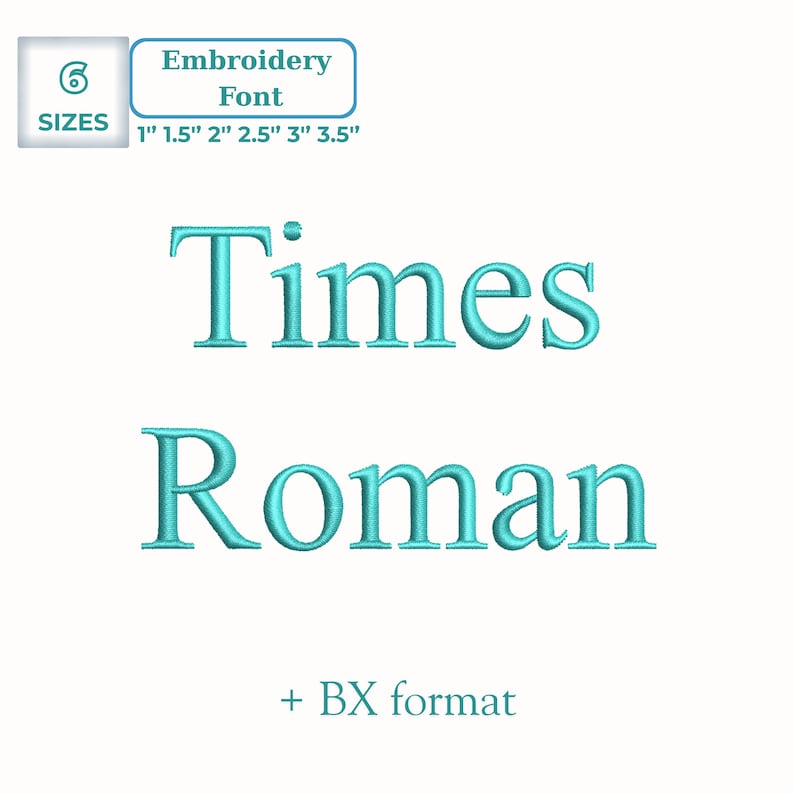 Times Roman Embroidery Font, Clean Serif Embroidery Font, Satin Stitch ...