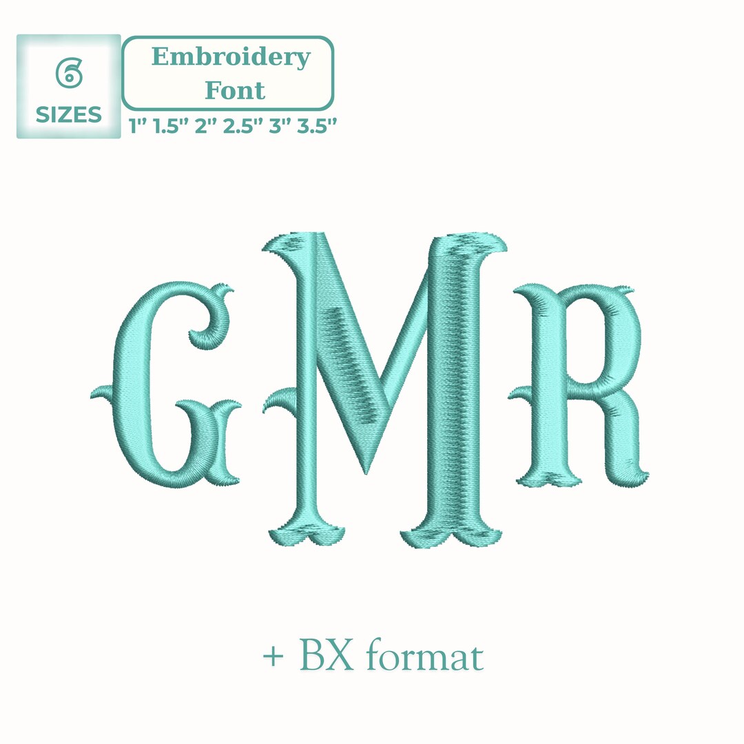 Fishtail Embroidery Font, Monogram Embroidery Font, Digital Fishtail ...