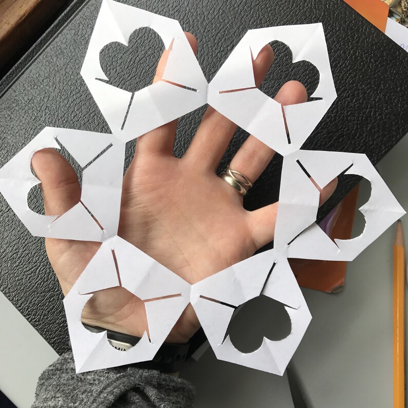 Valentine's Day Paper Snowflake Bundle (10 Paper Snowflake Patterns ...