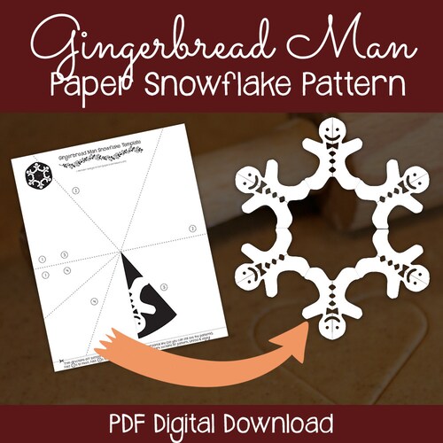 Snowmen Paper Snowflake Pattern PDF Digital Download Paper - Etsy