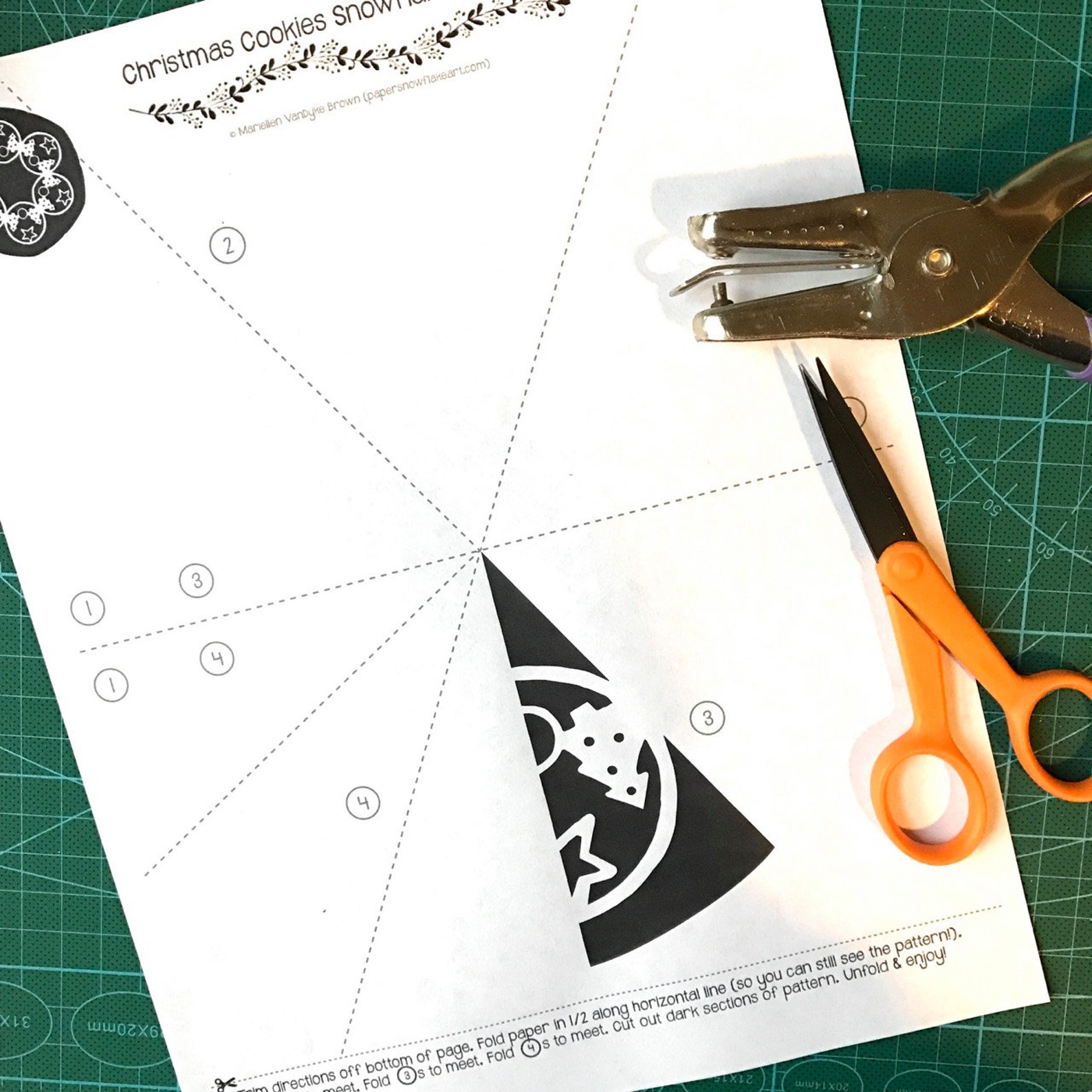 Christmas Cookies Paper Snowflake Pattern PDF Digital - Etsy