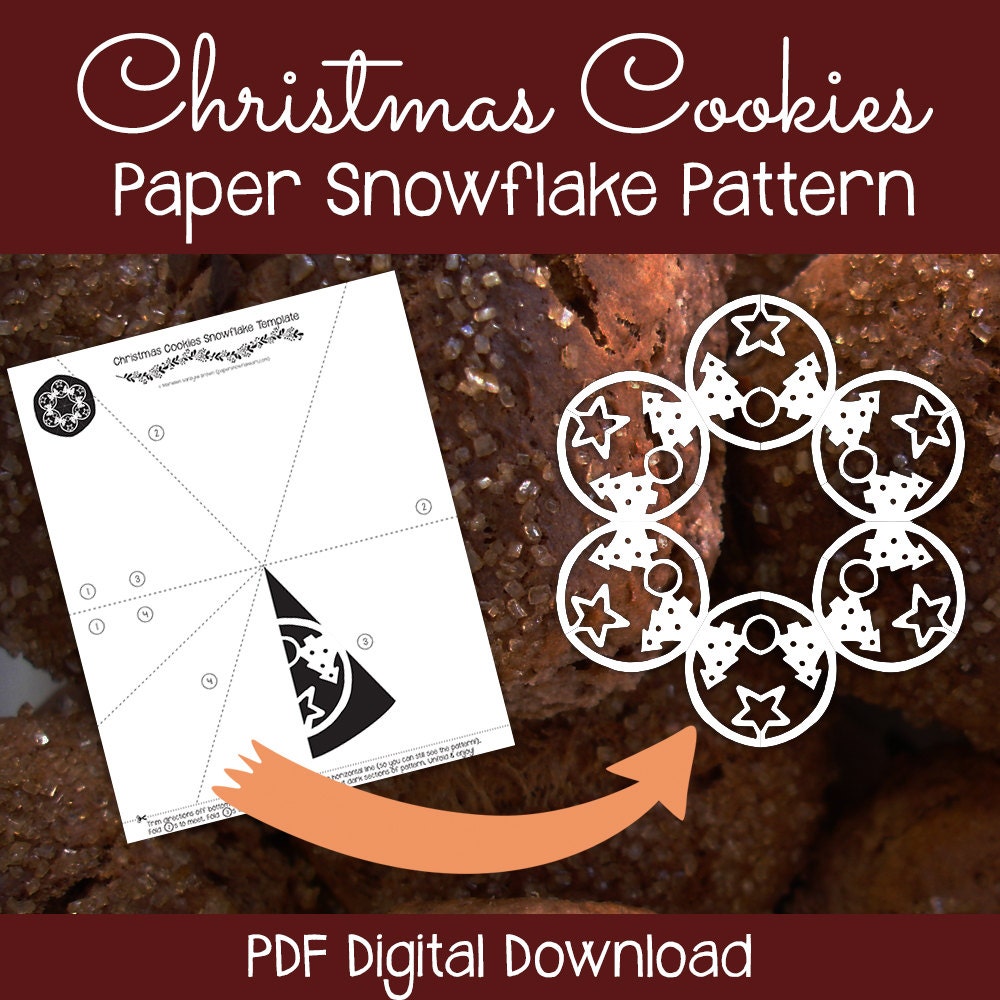 Christmas Cookies Paper Snowflake Pattern PDF Digital - Etsy