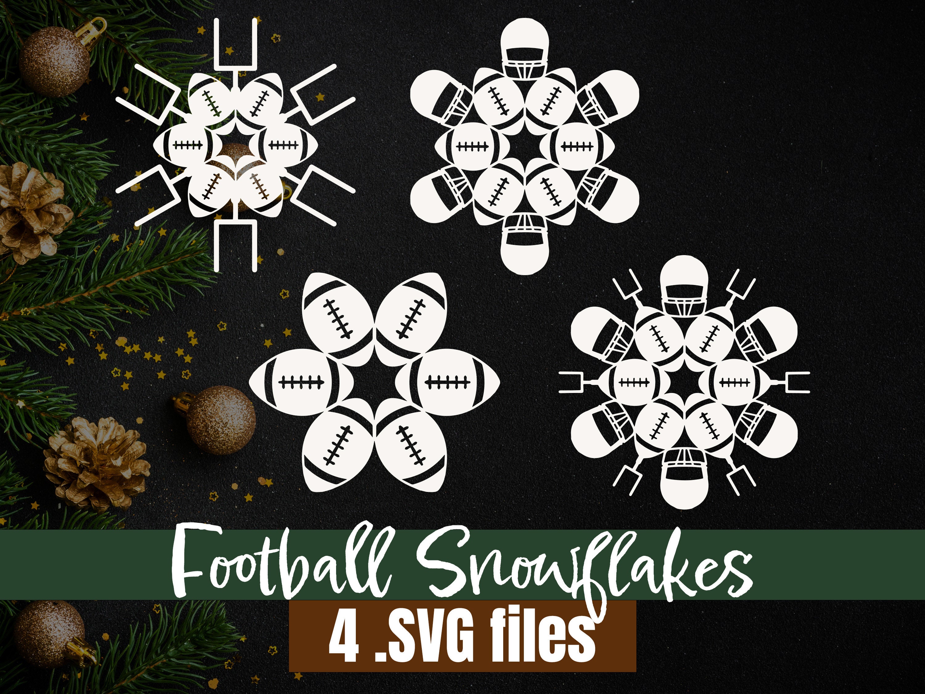 Football Paper Snowflake .SVG Files - for Cricut, Silhouette, Laser ...