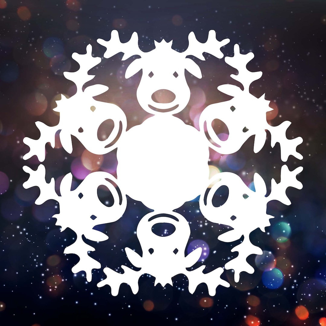 Reindeer Paper Snowflake Pattern PDF Digital Download Paper Snowflake ...