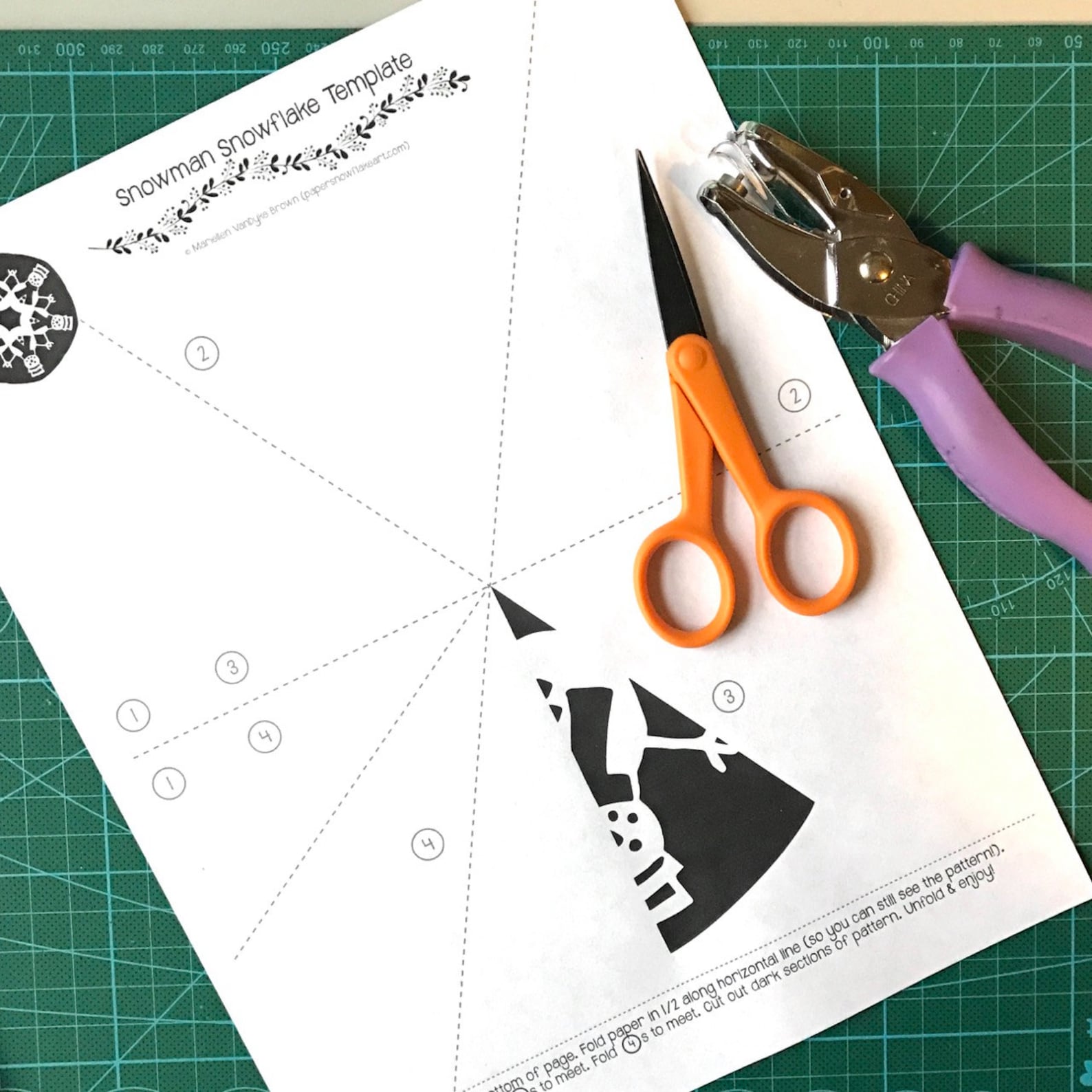 Snowmen Paper Snowflake Pattern PDF Digital Download Paper - Etsy