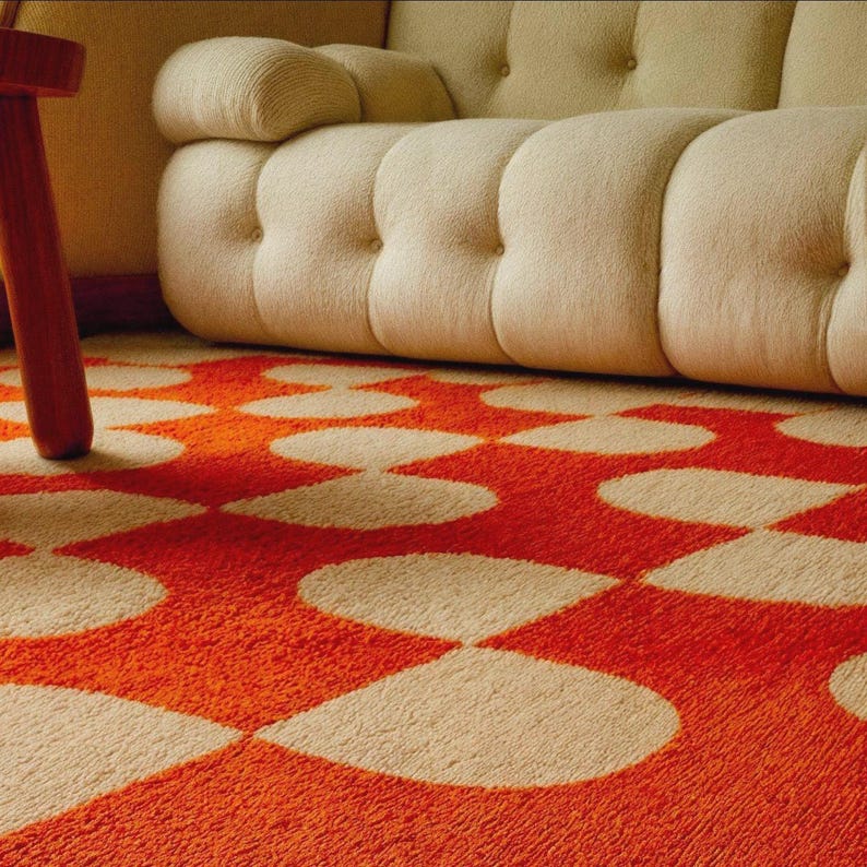 Handmade New Zealand Wool Rug: Midcentury Modern Arch Design - Etsy