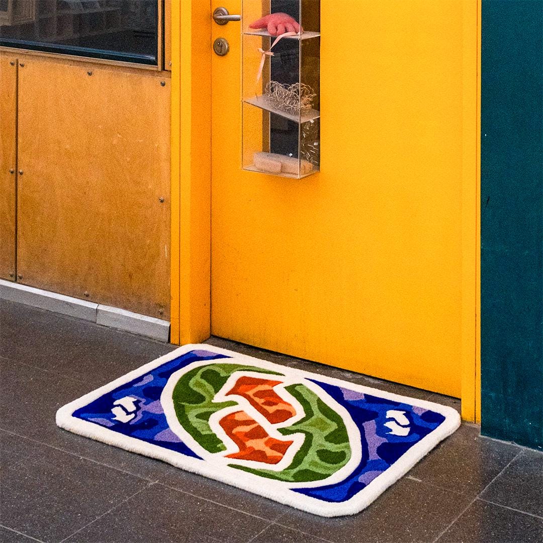 Uno Reverse Card Rug, Cool Tufted Rug, Colorful Abstract Design ...