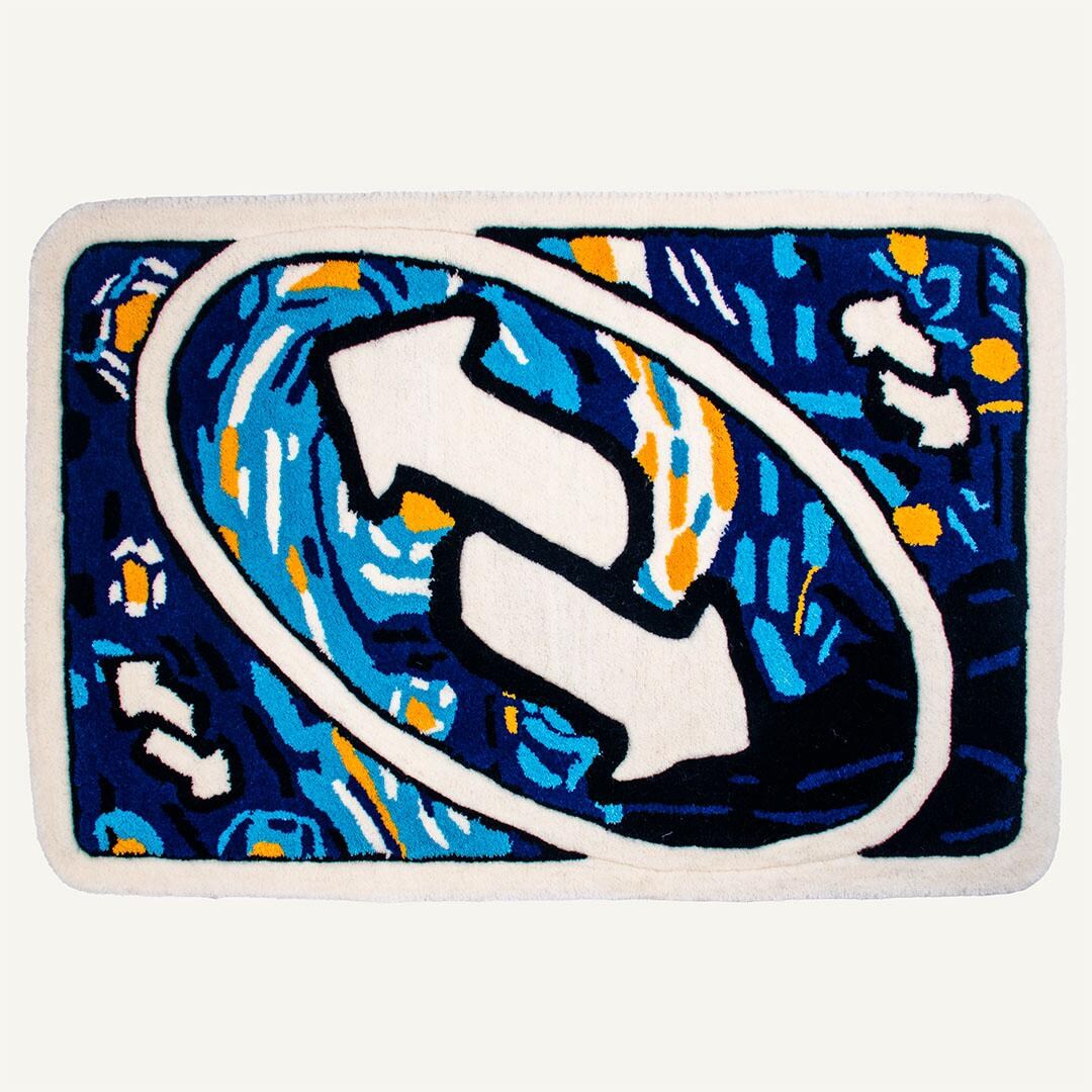 Uno Reverse Card Rug, Cool Tufted Rug, Inspired by Starry Night ...