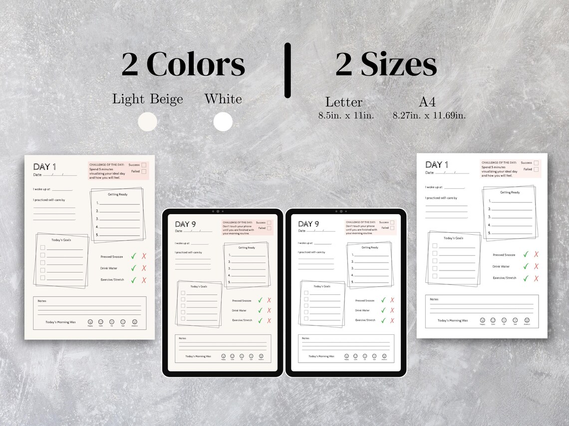 30 Day Morning Routine Journal, Morning Motivation Planner for ...