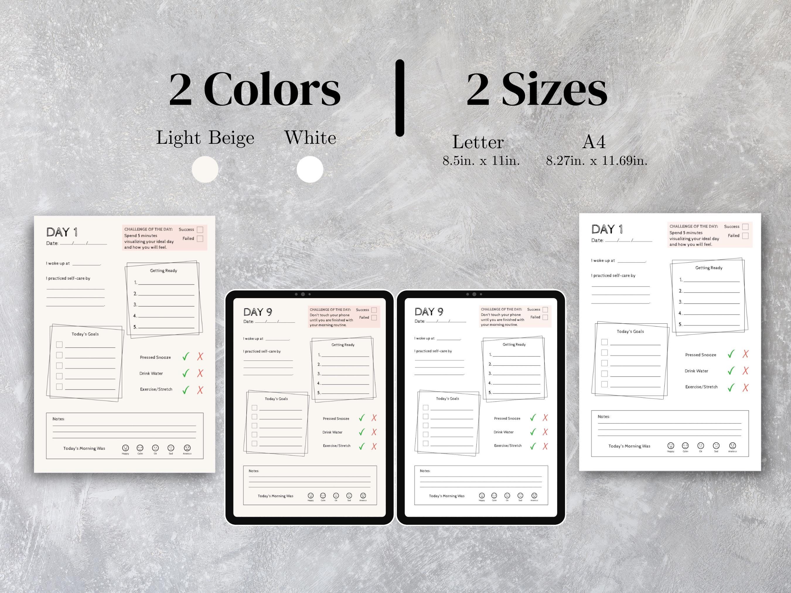 30 Day Morning Routine Journal, Morning Motivation Planner for ...