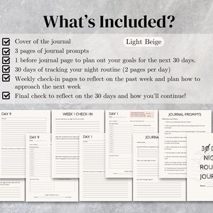 30 Day Night Routine Journal, Bedtime Routine Planner, Evening ...