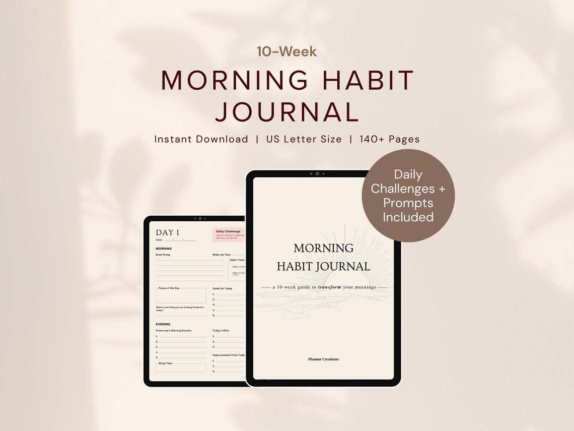 10-week Morning Habit Journal: Goal Setting, Self Improvement ...