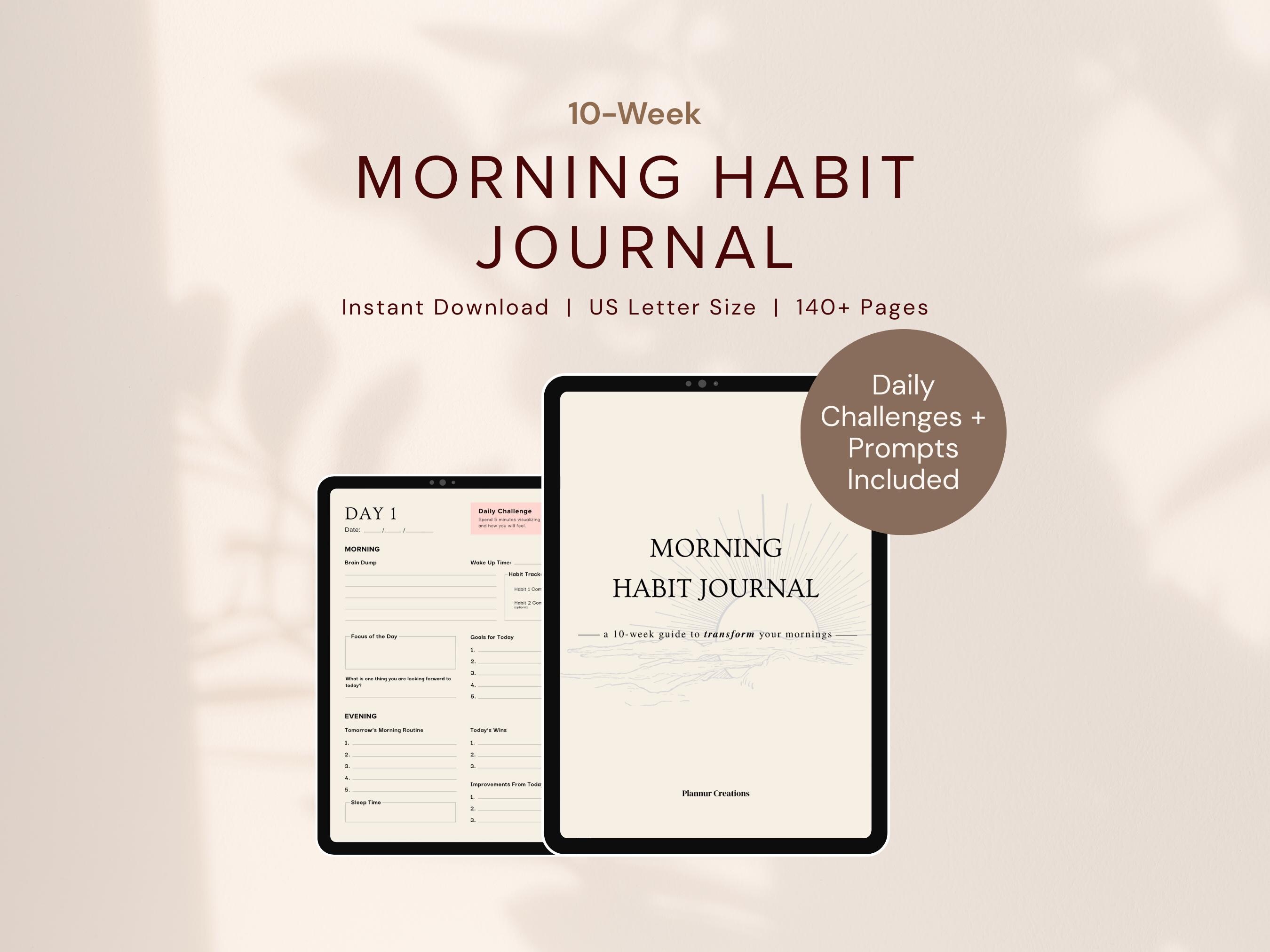 10-week Morning Habit Journal: Goal Setting, Self Improvement ...