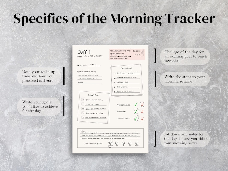 30 Day Morning Routine Journal, Morning Motivation Planner for ...