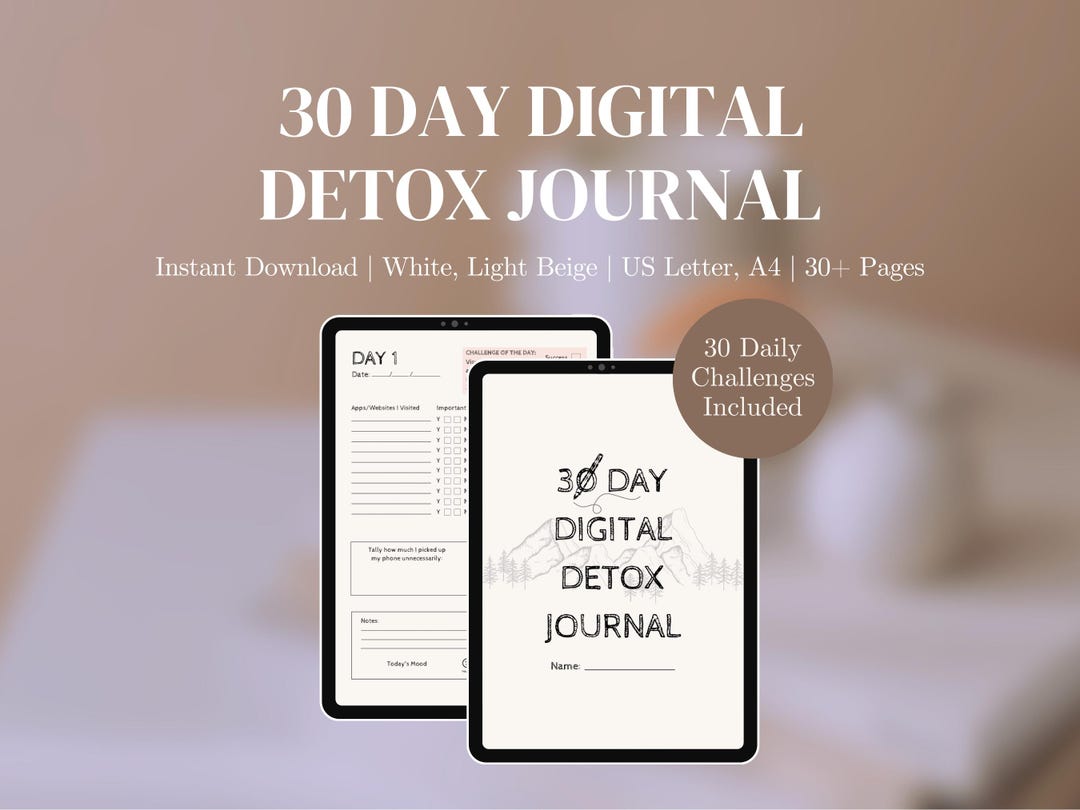 30 Day Digital Detox Journal, Social Media Detox Planner, Digital ...