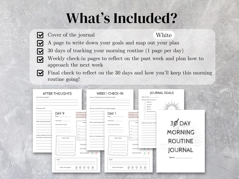 30 Day Morning Routine Journal, Morning Motivation Planner for ...