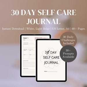 30 Day Self Care Journal, Mindfulness Journal, Wellness Planner, Mental ...